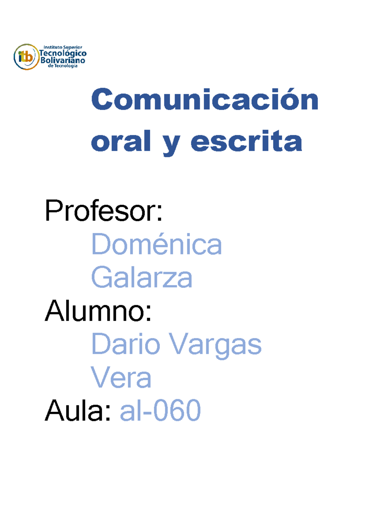 Comunicación oral y escrita PDF - Comunicación oral y escrita Profesor ...
