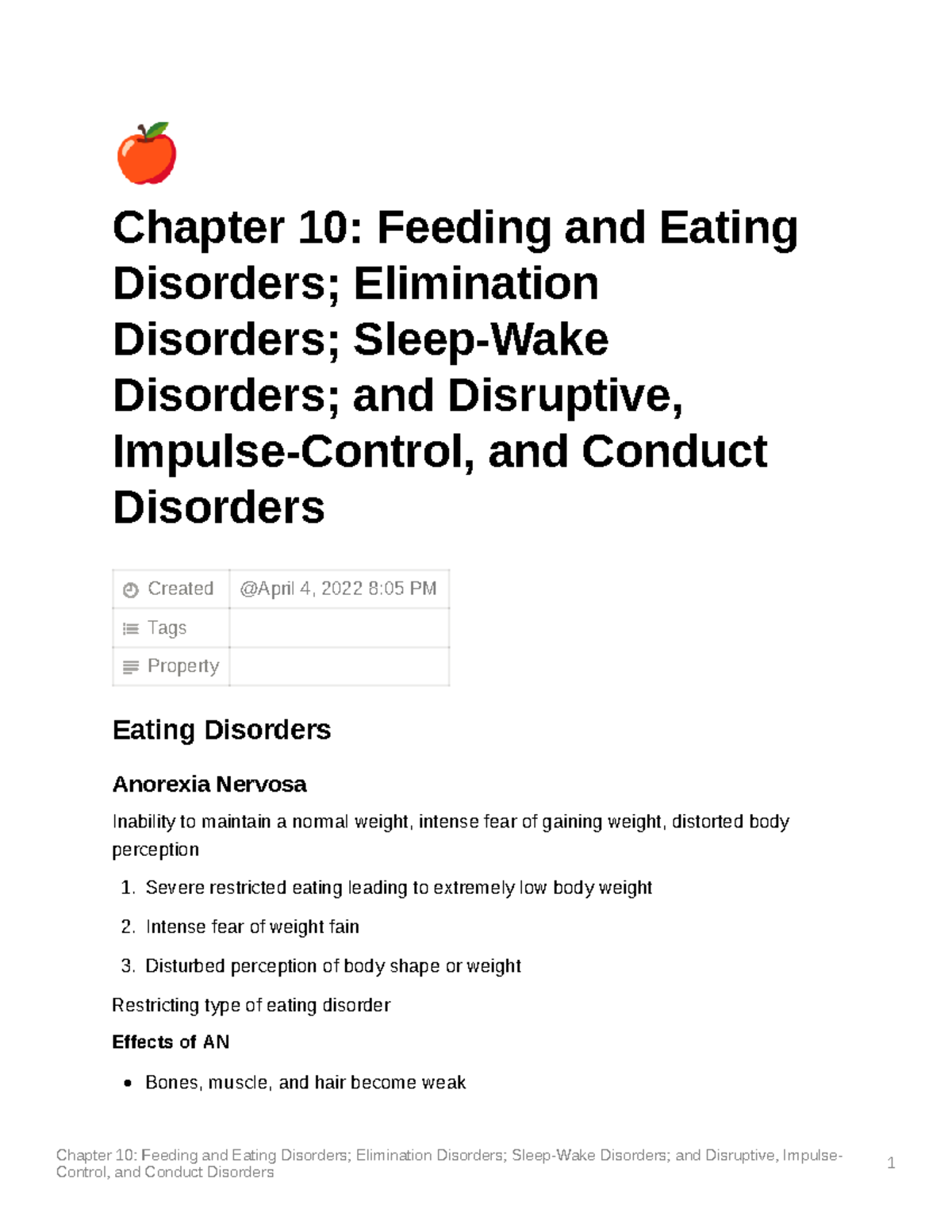 Chapter 10 Feeding and Eating Disorders Elimination Disorders Sleep ...
