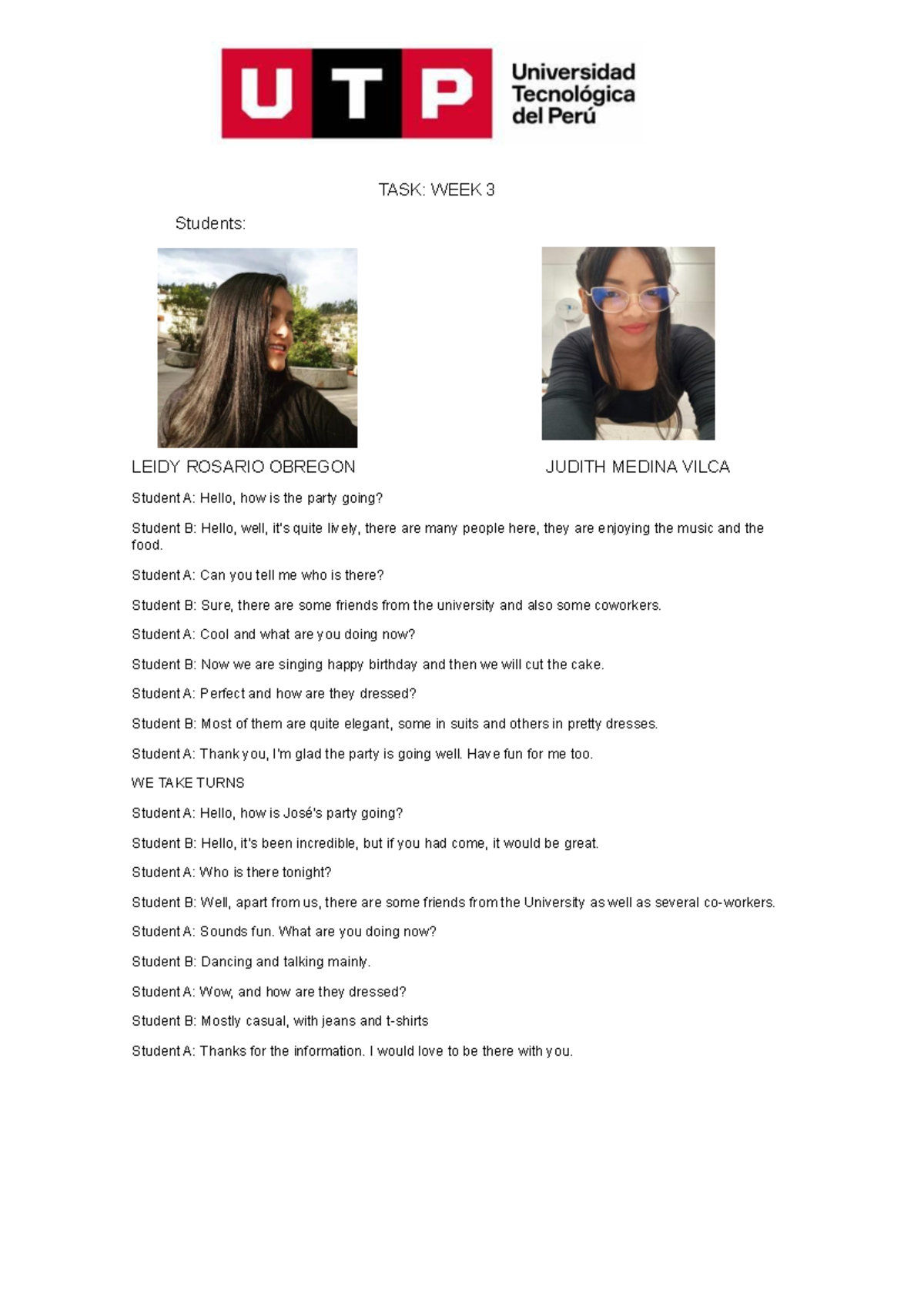 Task Week 3 Task Week 3 Students Leidy Rosario Obregon Judith