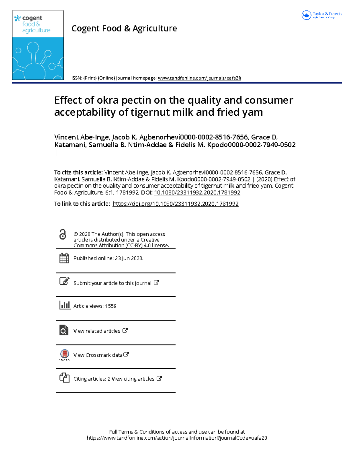 Effect of okra pectin on the quality and consumer acceptability of ...