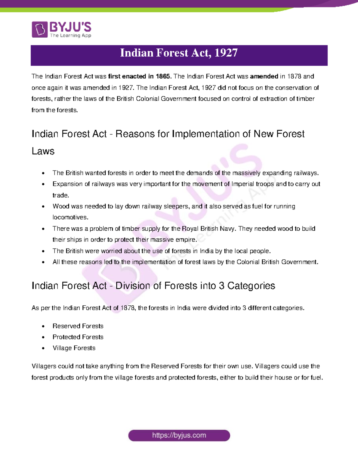 Indian Forest Act 1927 1 - Indian Forest Act, 1927 The Indian Forest ...