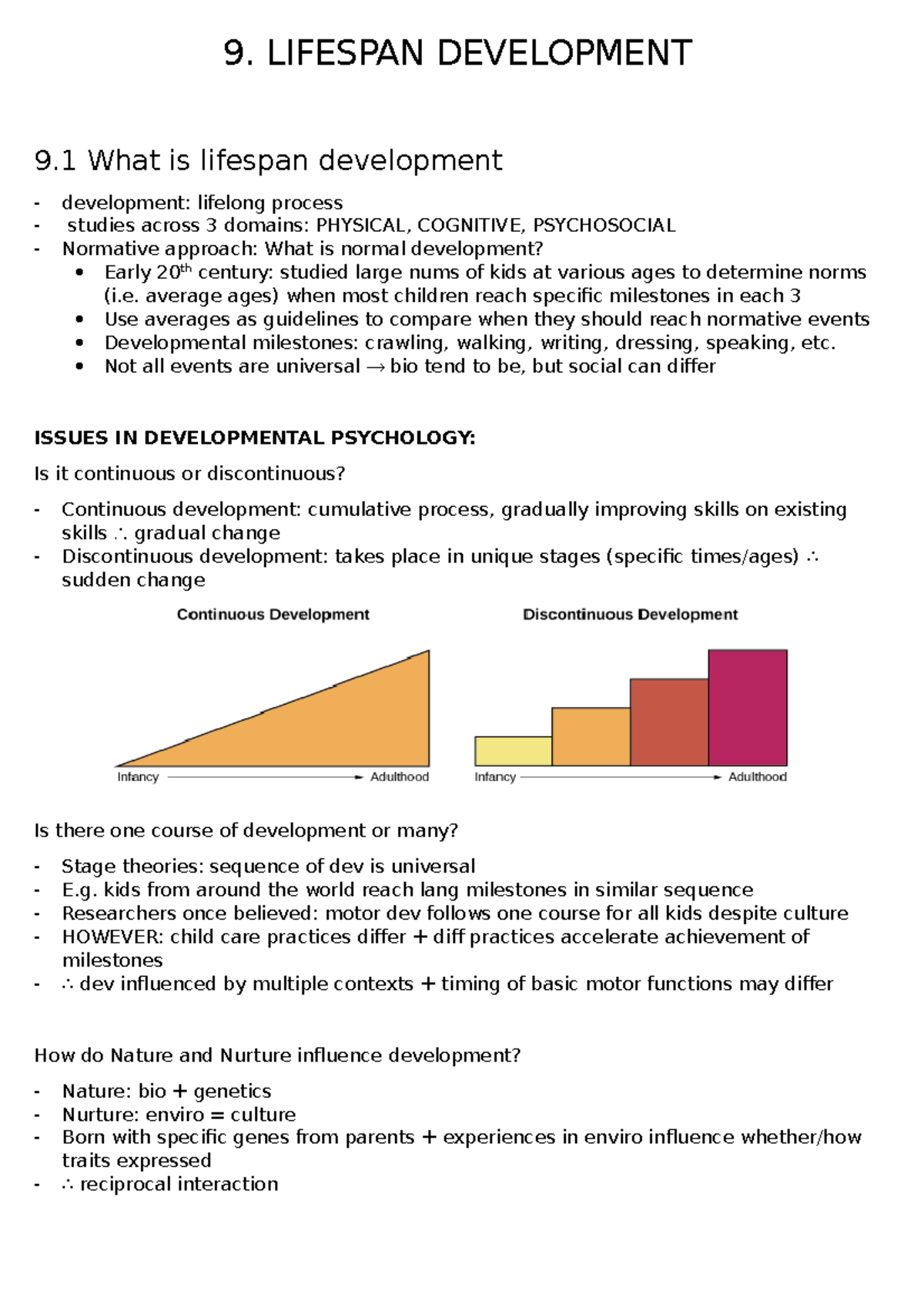 9. Lifespan Development - 9. LIFESPAN DEVELOPMENT 9 What is lifespan ...