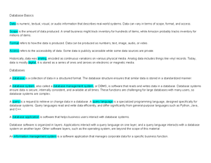 Relational Databases - These are notes that I've taken reading through ...