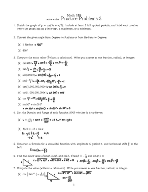 Practice Qs 3 - Math 110 some extra Practice Problems 4 1. Evaluate ...