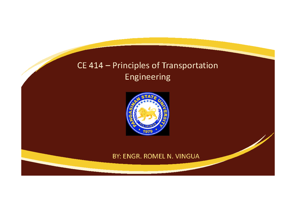 Module 7 Traffic-Impact-Assesment - CE 414 – Principles of ...