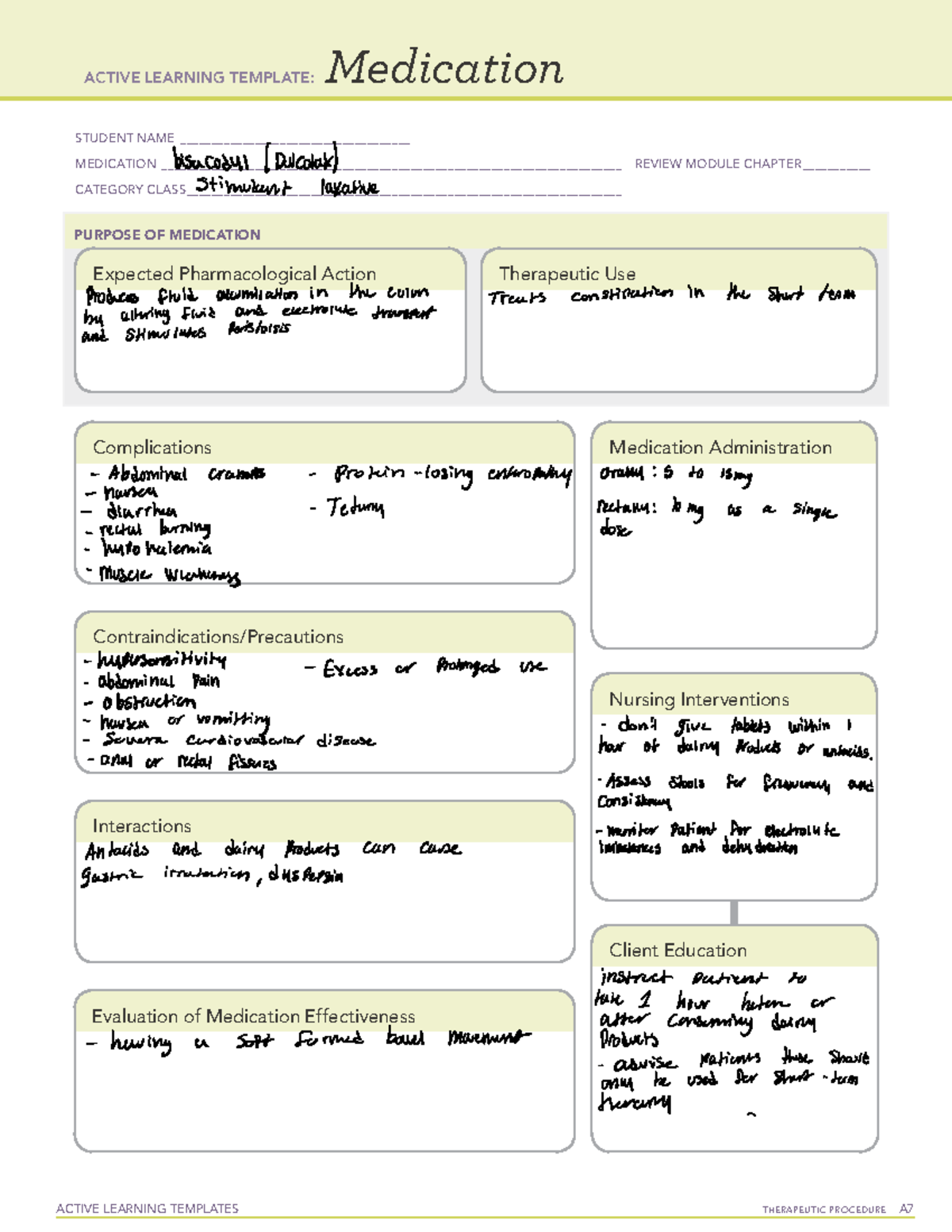 Active Learning Template medication (32) Copy - ACTIVE LEARNING ...
