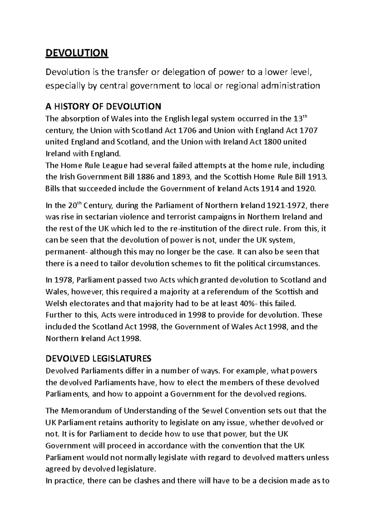 1. Devolution - Lecture notes 7 - DEVOLUTION Devolution is the transfer ...