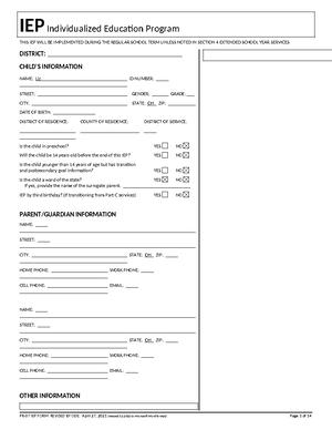IEP Review Analysis - writing an IEP - IEP Review/Analysis ...