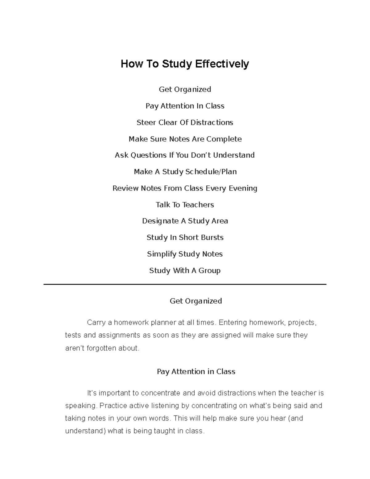 12 Tips on Studying - How To Study Effectively Get Organized Pay ...