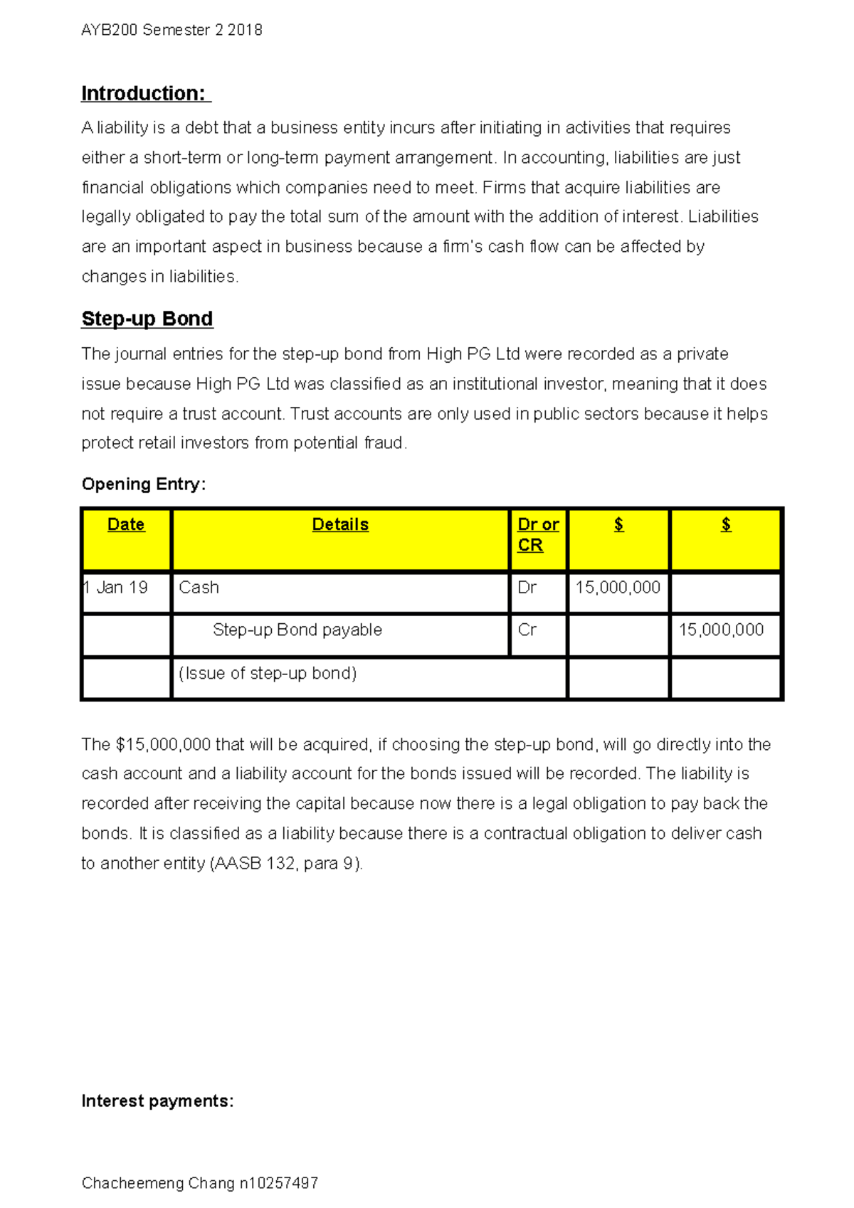Financial Accounting - Business Report - Chacheemeng Chang 10257497 ...