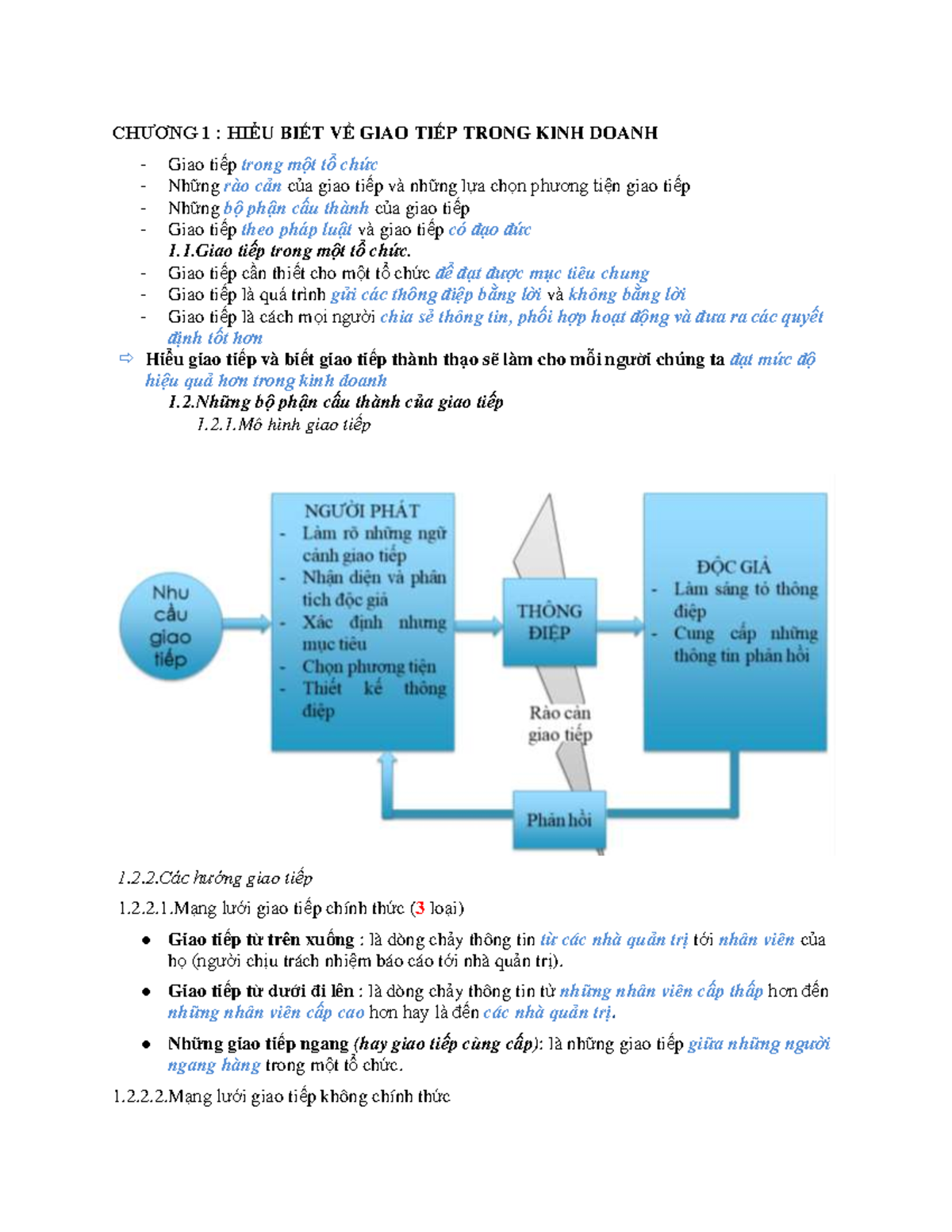 FILE 20211220 082804 ÔN-THI-GIAO-TIẾP-KINH- Doanh-1 - CH ̄¡NG 1 : HIÄU BIÀT VÂ GIAO TIÀP TRONG ...