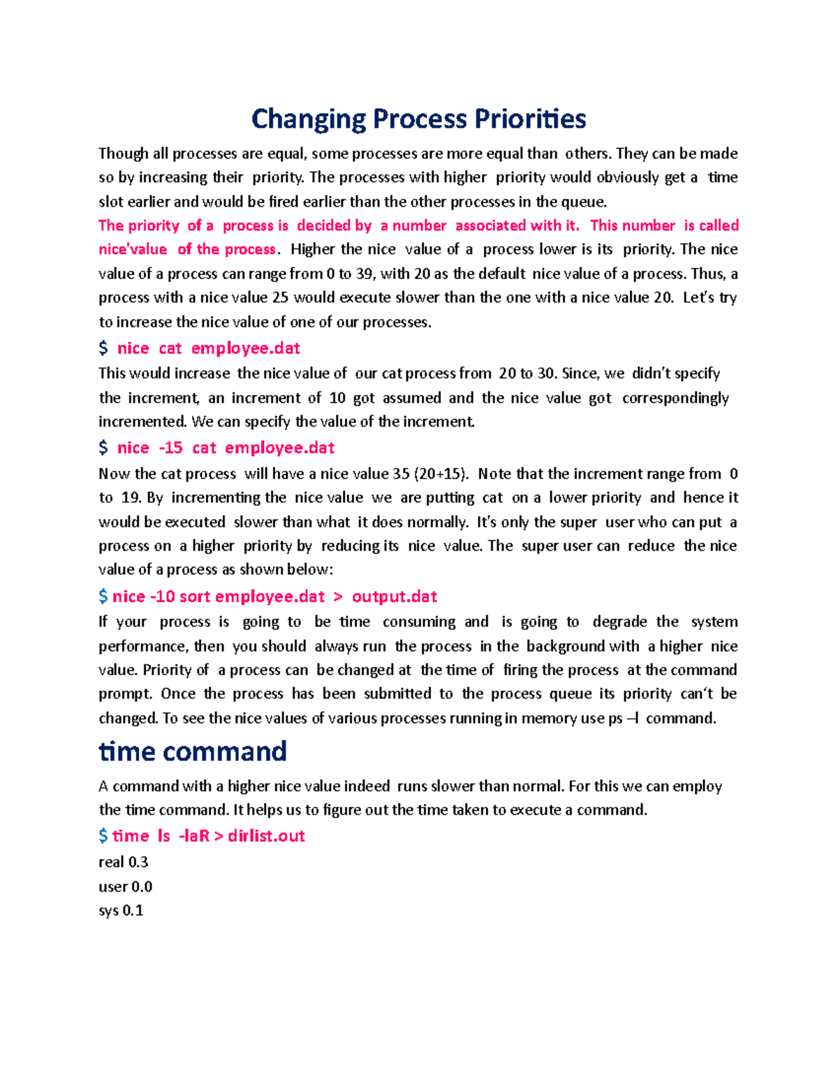 U2note4snice - Changing Process Priorities Though all processes are ...