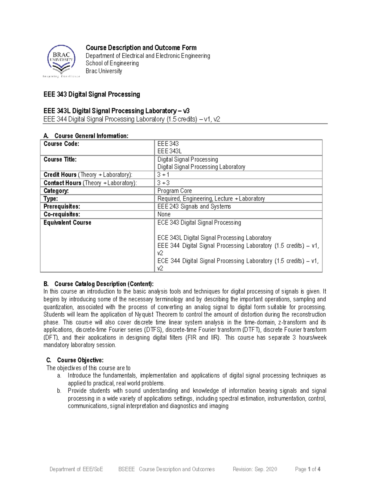 EEE343 ECE343 Updated Course Curriculum - Course Description and ...