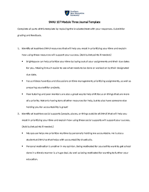 SNHU 107 Module Two Journal Template-dekayla jennings - SNHU 107 Module ...