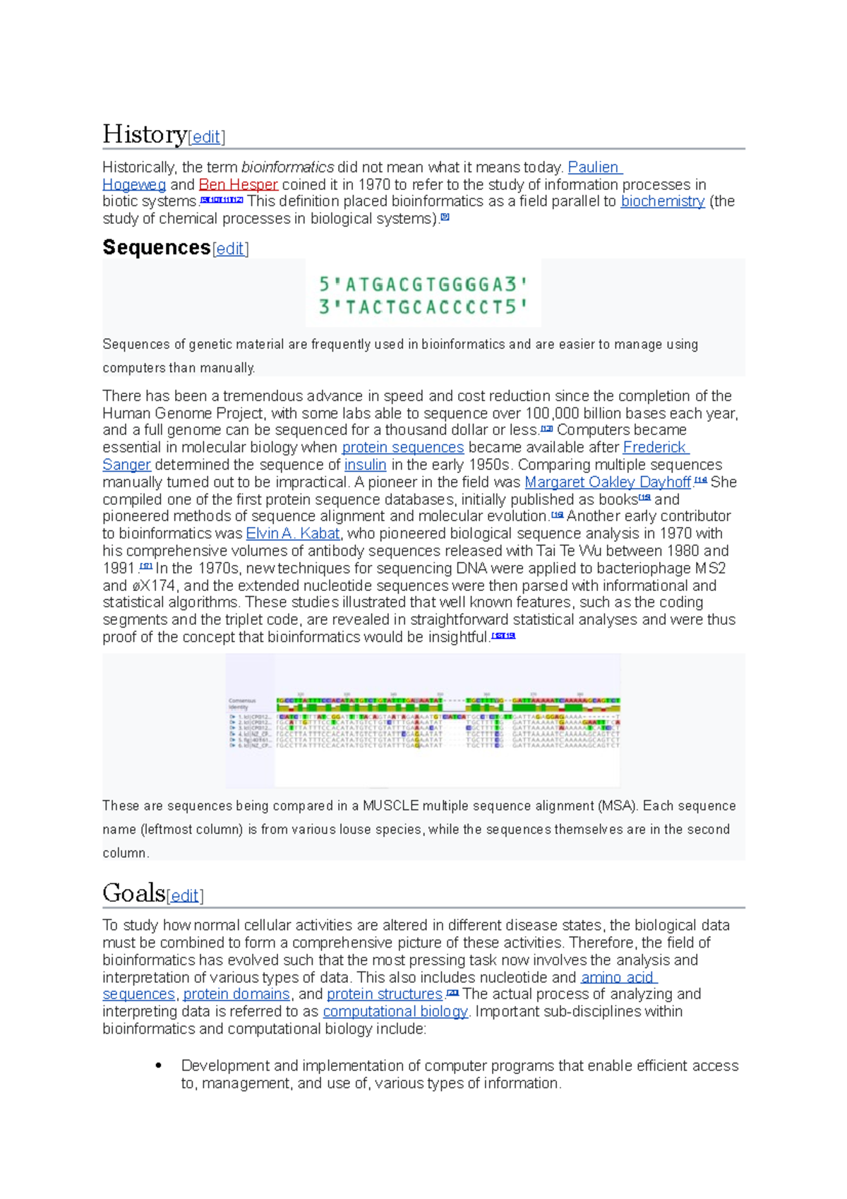 History of bioinformatics engineering - History[edit] Historically, the ...
