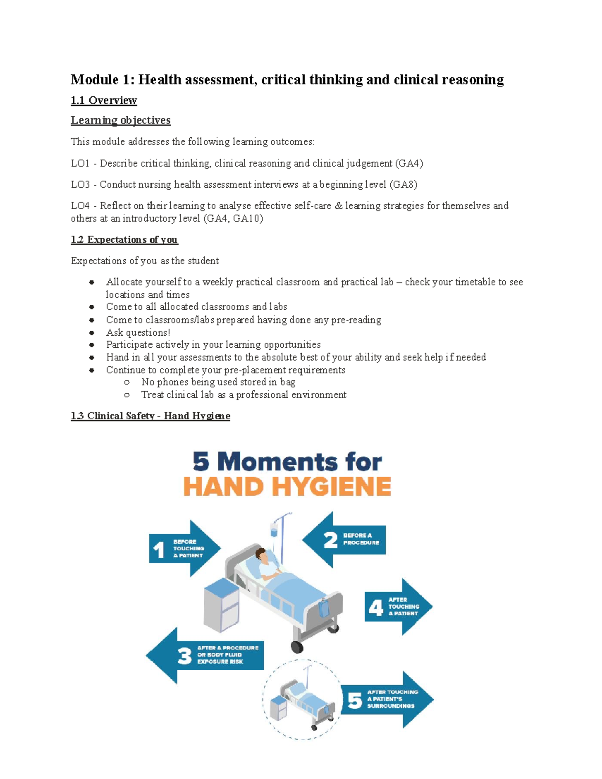 Assessment in health - summary - Module 1: Health assessment, critical ...