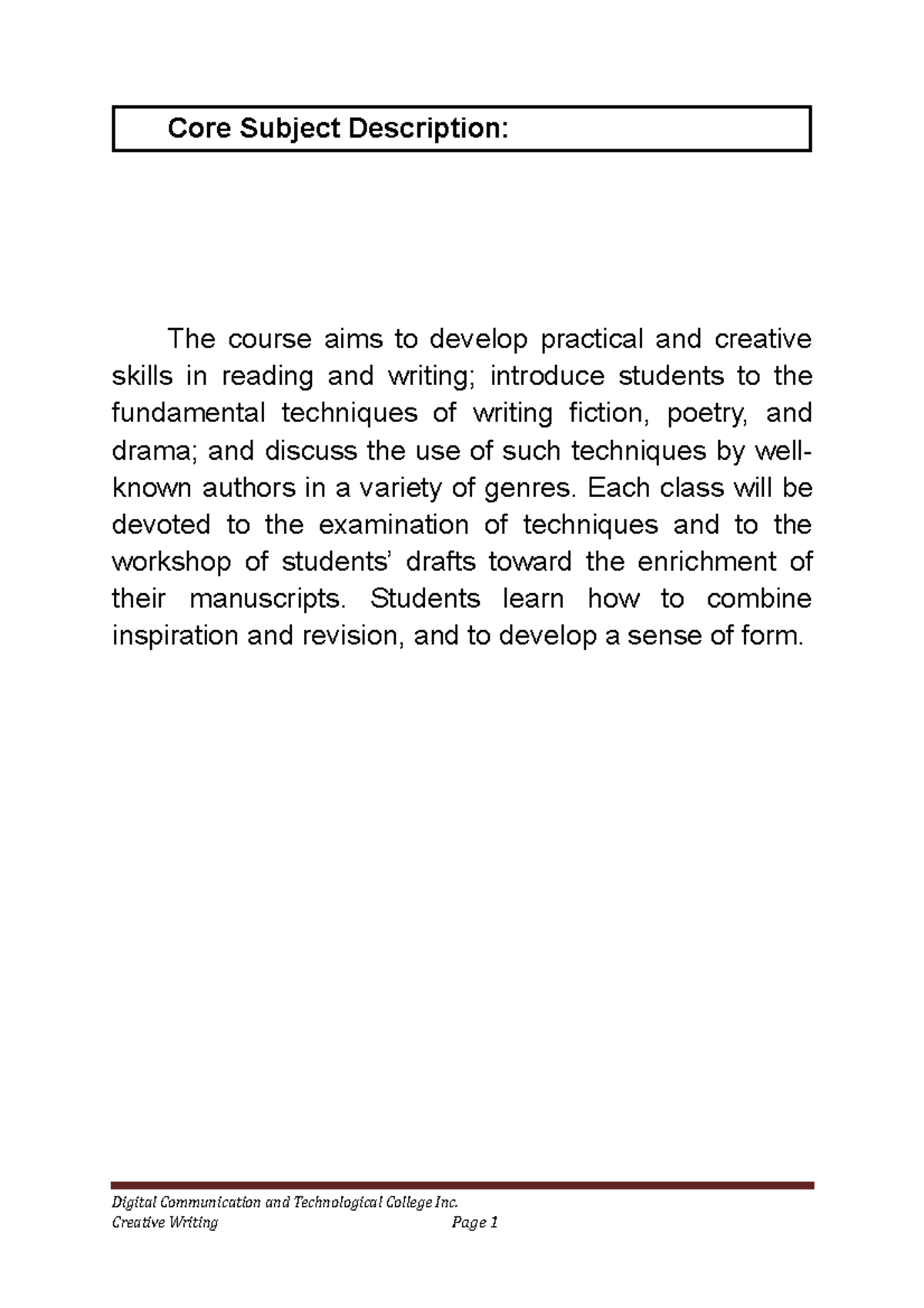 CW- Module - learning material to be used for student research - Core ...