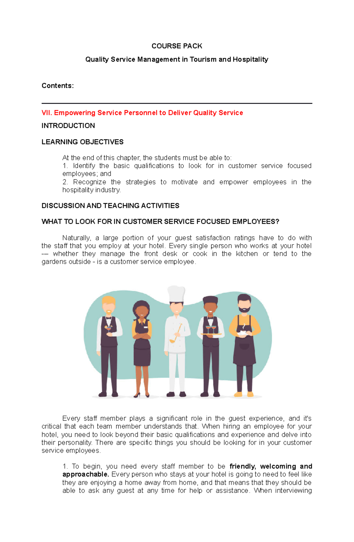 Course PACK - Quality Service - Greta - COURSE PACK Quality Service ...