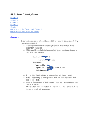 EBP Exam 2 Study Guide - 40- 50 questions - Multiple choice & select ...