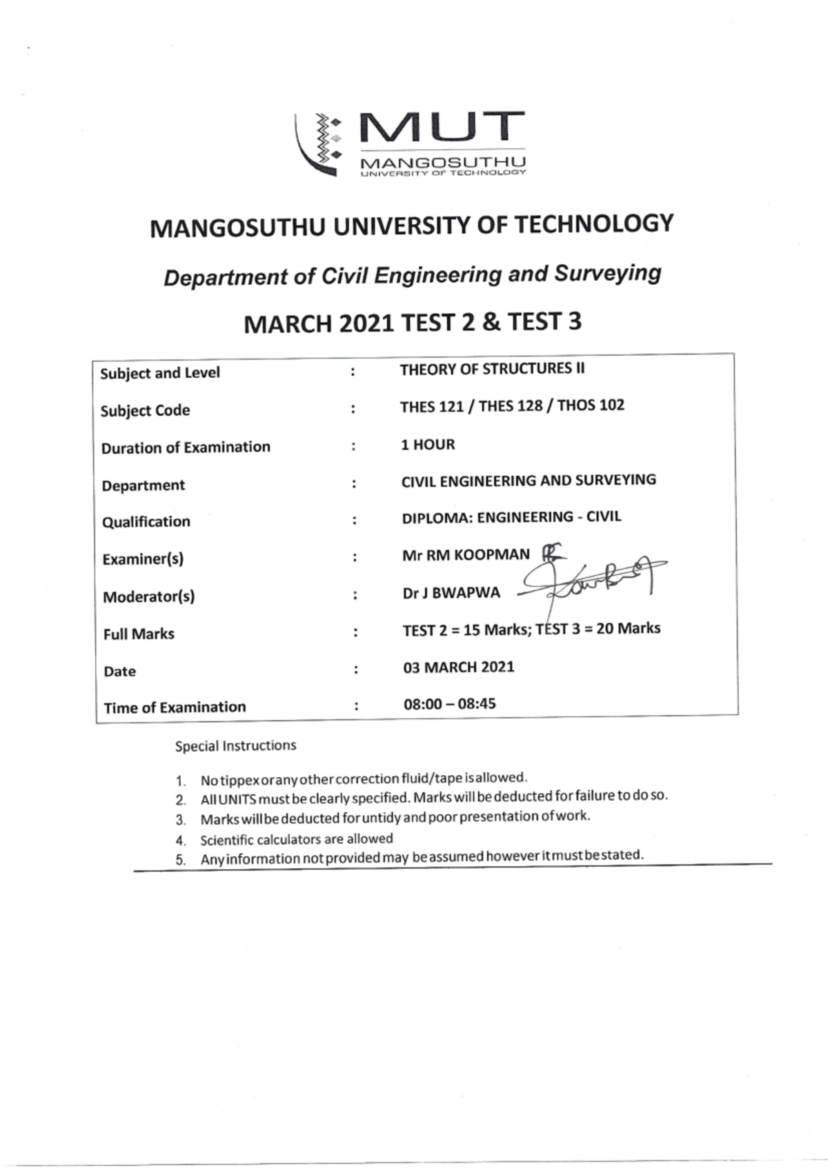 1. 2020 - Semester 2 - Tests 2 & 3 - Question Paper - THOS102 - Studocu