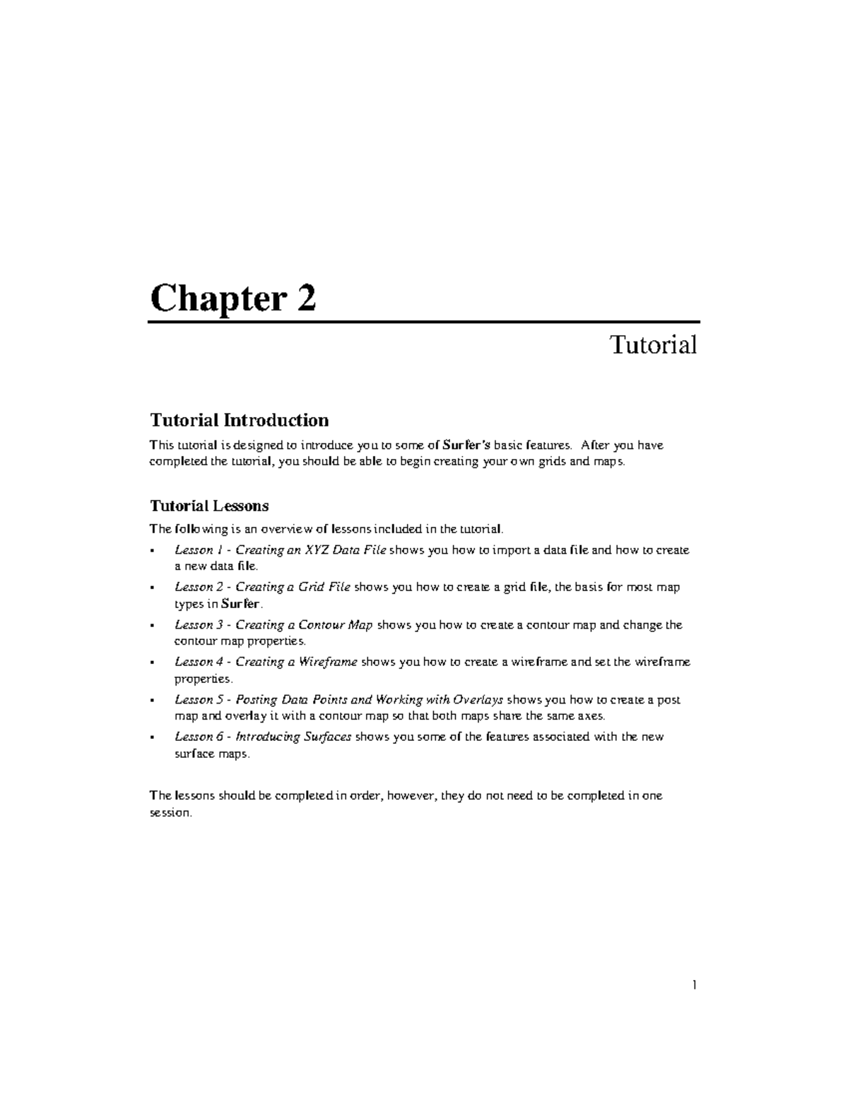 Week 3 Surfer Tutorials - Chapter 2 Tutorial Tutorial Introduction This ...