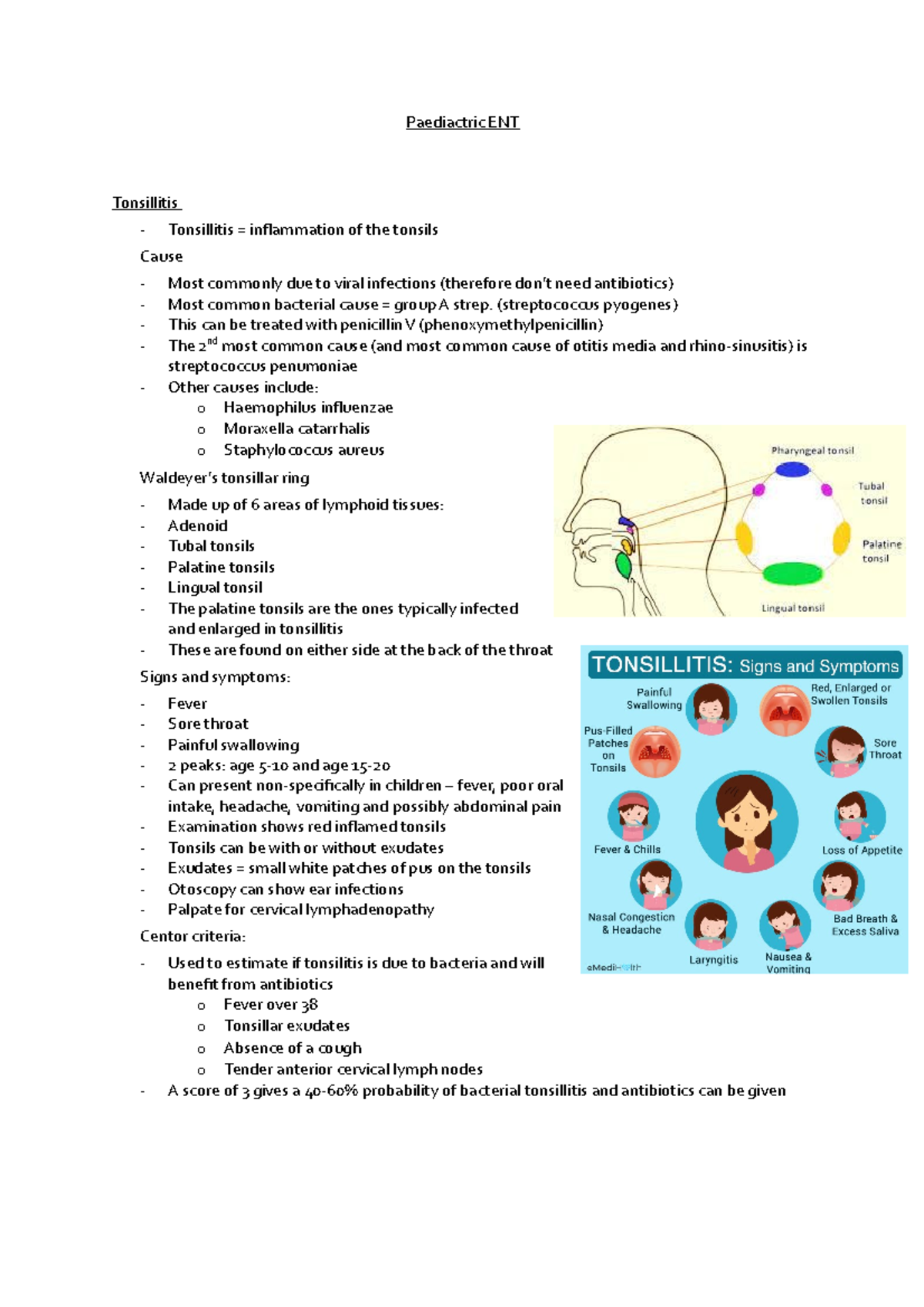 Paediatric ENT - common paeds ENT conditions and their summaries ...