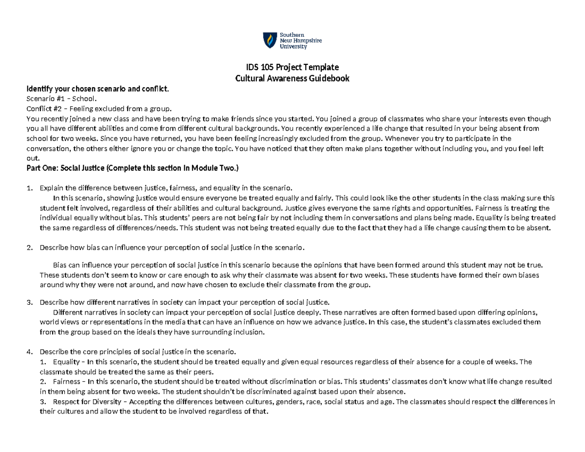 Cultural Awareness Guidebook: IDS 105 Project Module 5 - IDS 105 ...