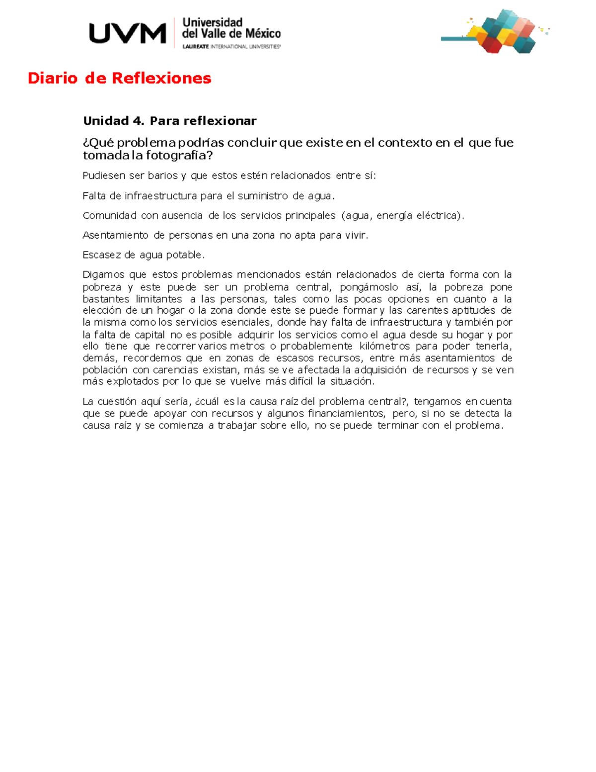 Diario de reflexiones unidad 4 para reflexionar - Diario de Reflexiones Unidad 4. Para ...
