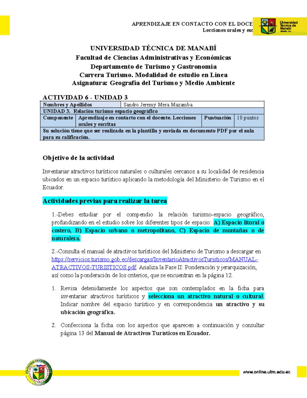 Actividad 6 -U 3-GTMA Docen . abril - Lecciones orales y escritas ...