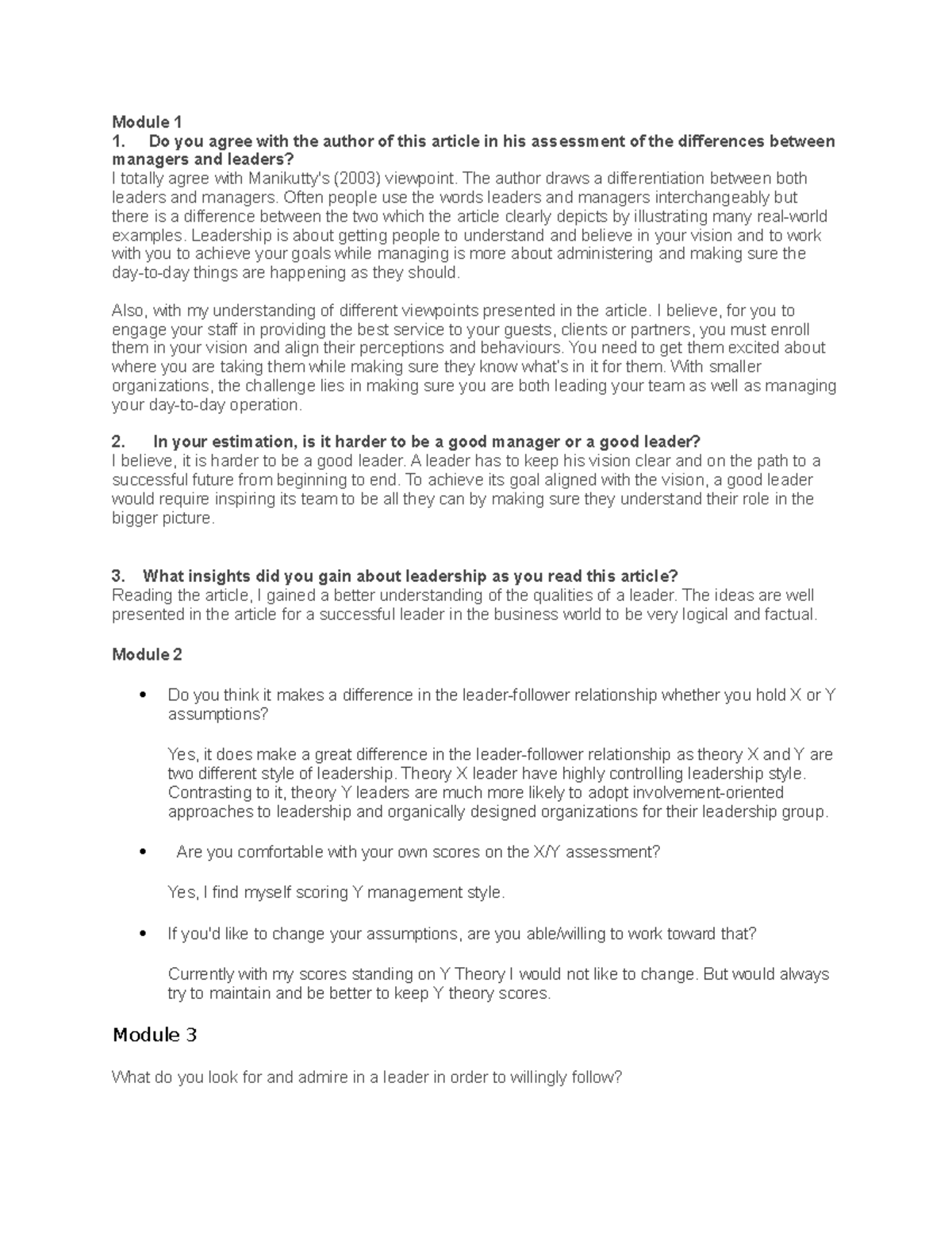 Disscusions - Discussion notes - Module 1 Do you agree with the author ...
