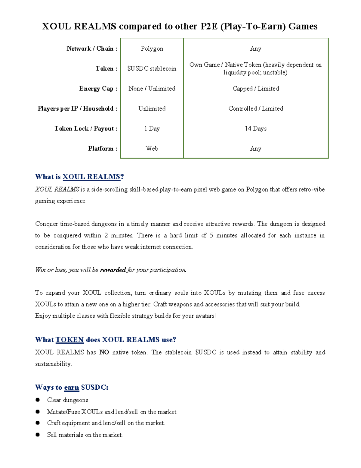 Xoul Realms V 1 5 - XOUL REALMS compared to other P2E (Play-To-Earn ...