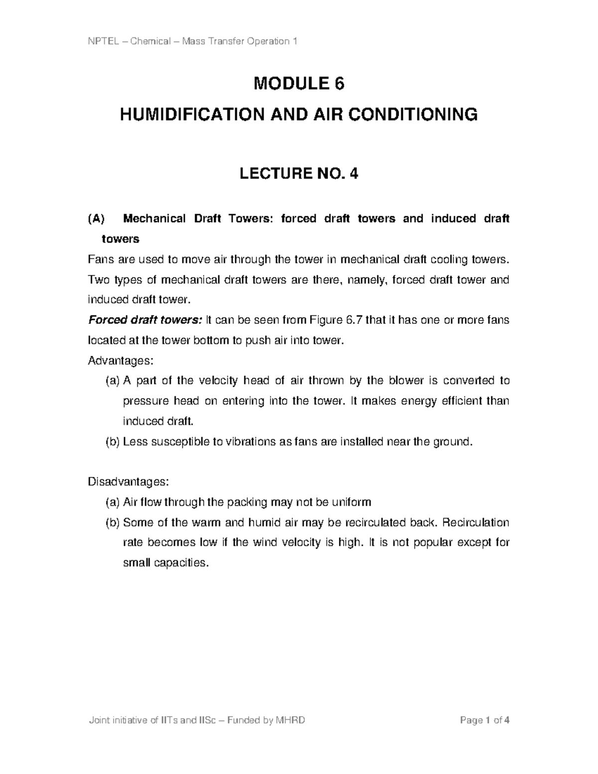 Humid 5 - Lecture notes 3 - MODULE 6 HUMIDIFICATION AND AIR ...