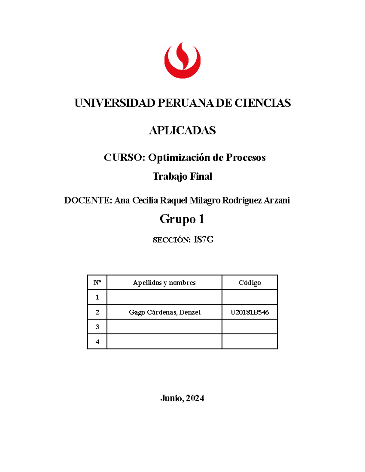 TF Grupo 1 Rcapa - Trabajo final opti - UNIVERSIDAD PERUANA DE CIENCIAS ...