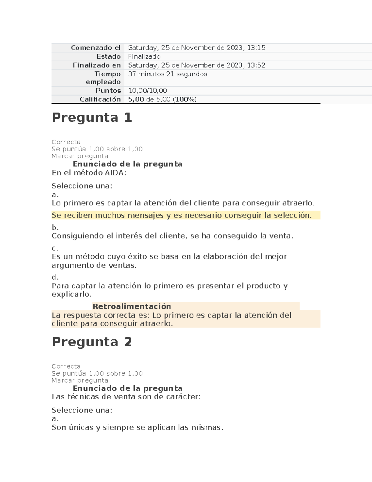 Examen unidad 3l - Comenzado el Saturday, 25 de November de 2023, 13 ... Examen unidad 3l - Comenzado el Saturday, 25 de November de 2023, 13 ...