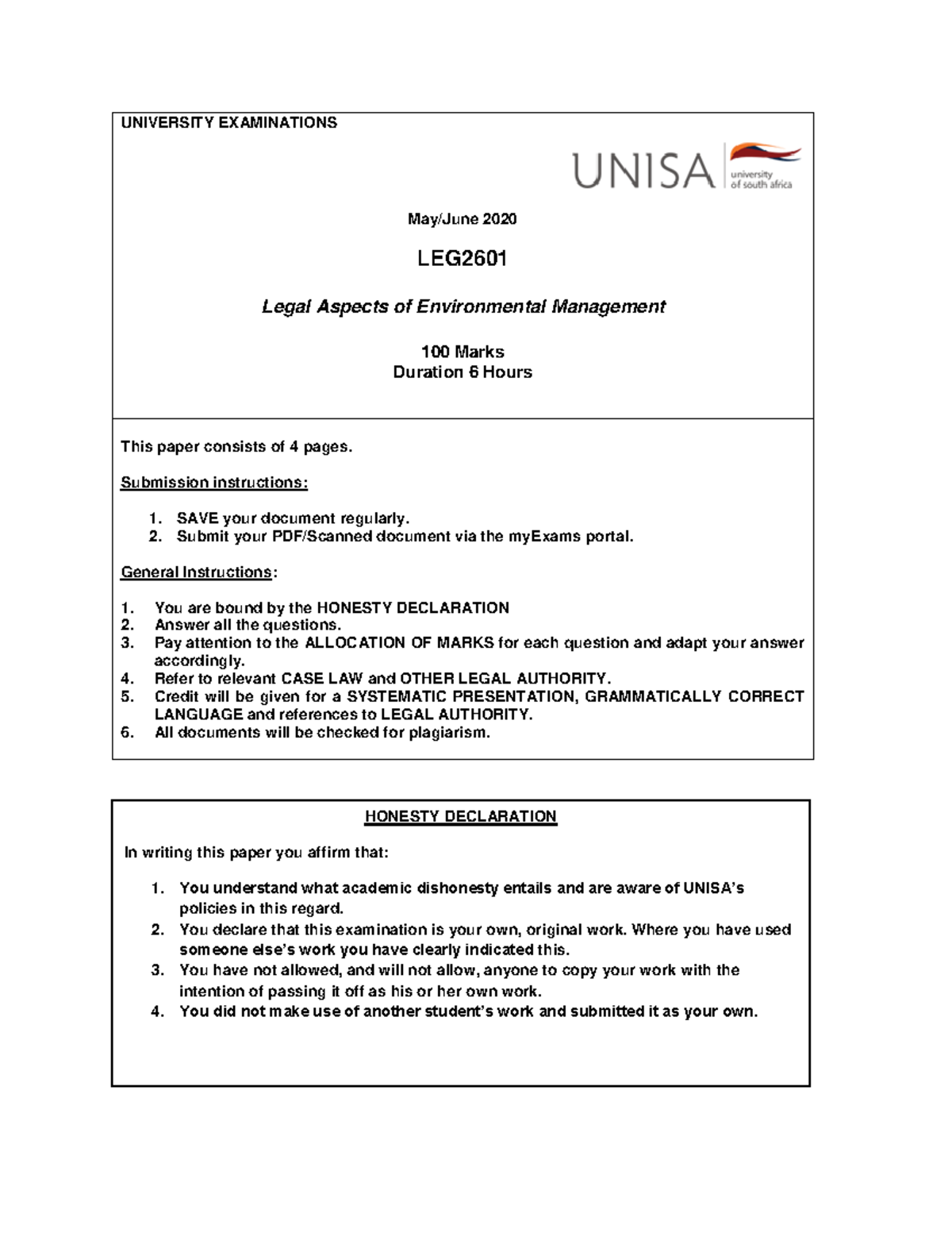 4_ 6046259615606245228 June Examination Questions 2020 - UNIVERSITY ...