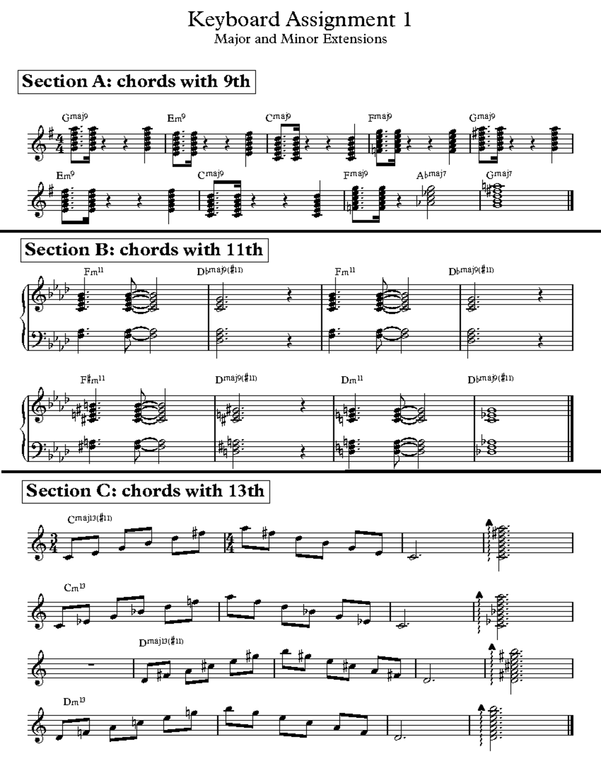 Alternate MSA Keyboard 1 Score - { { GS>a9 E99 CS>a9 FS>a9 GS>a E99 CS ...