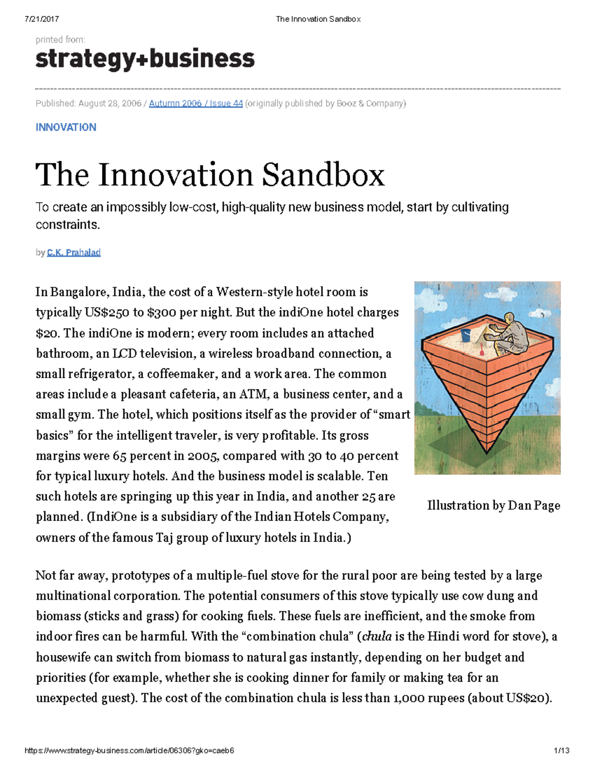 The Innovation Sandbox Case for CSR and Value Creation - 3112IBA ...