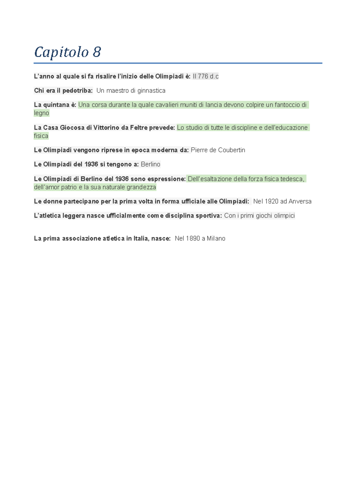 Capitolo 8 - Capitolo 8 L’anno al quale si fa risalire l’inizio delle ...