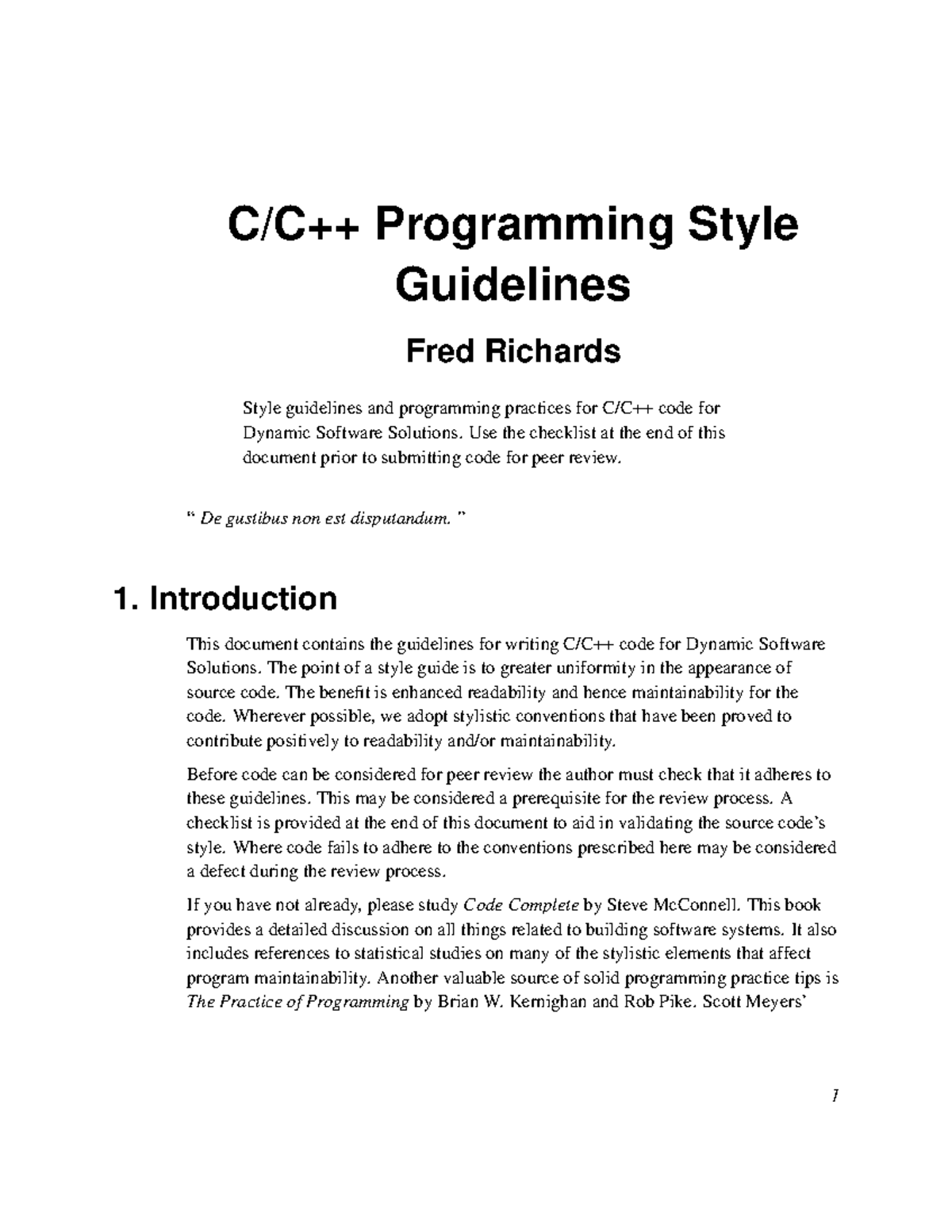 C Programming Style Guidelines Cc Programming Style Guidelines 5759