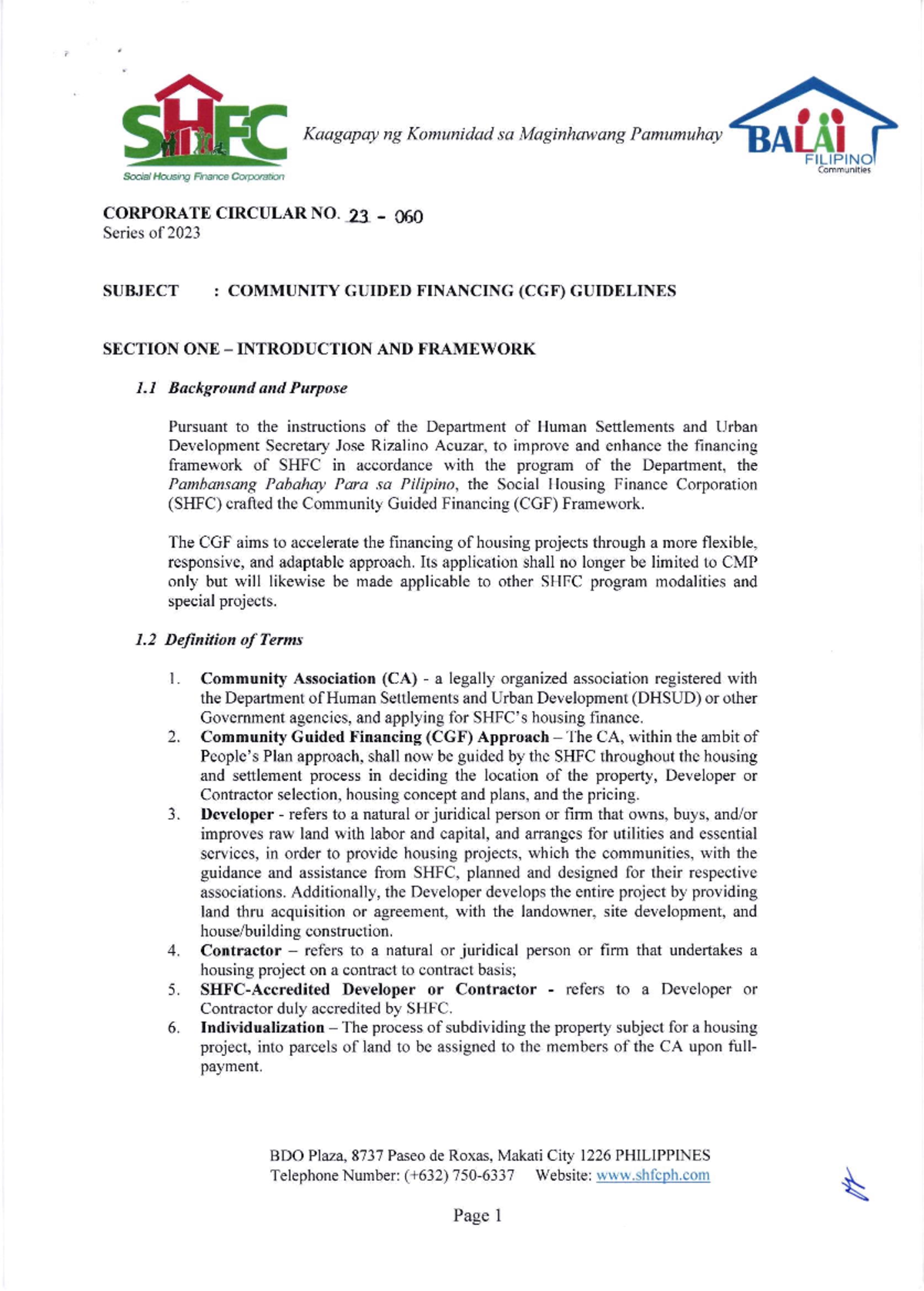 CGF CC 23-060 - under social housing - Kaagapay ng Komunidad sa ...