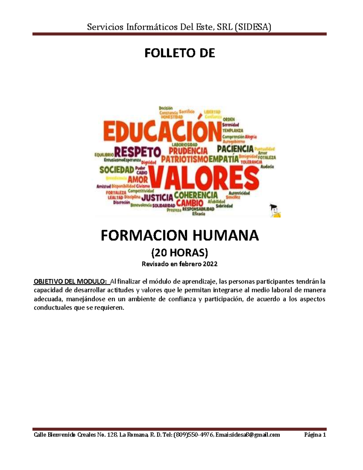 Manual de formacion humana 20 horas-2022 nivel 2 - FOLLETO DE FORMACION ...