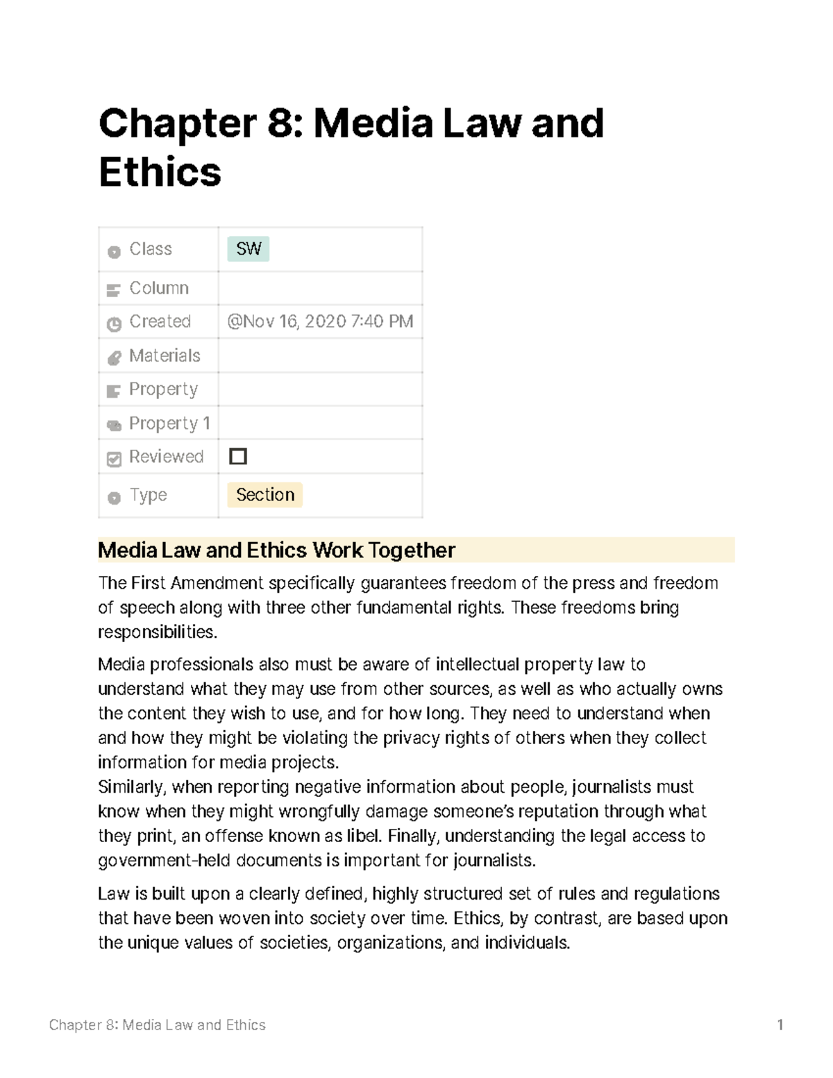 Chapter 8 Media Law and Ethics - PRAD 3143 - A-State - Studocu