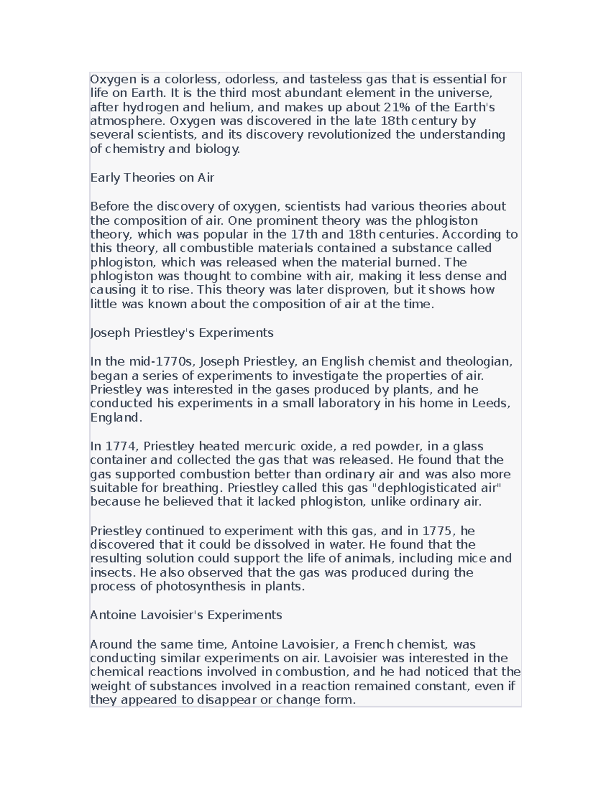 Oxygen is a colorless - It is the third most abundant element in the ...