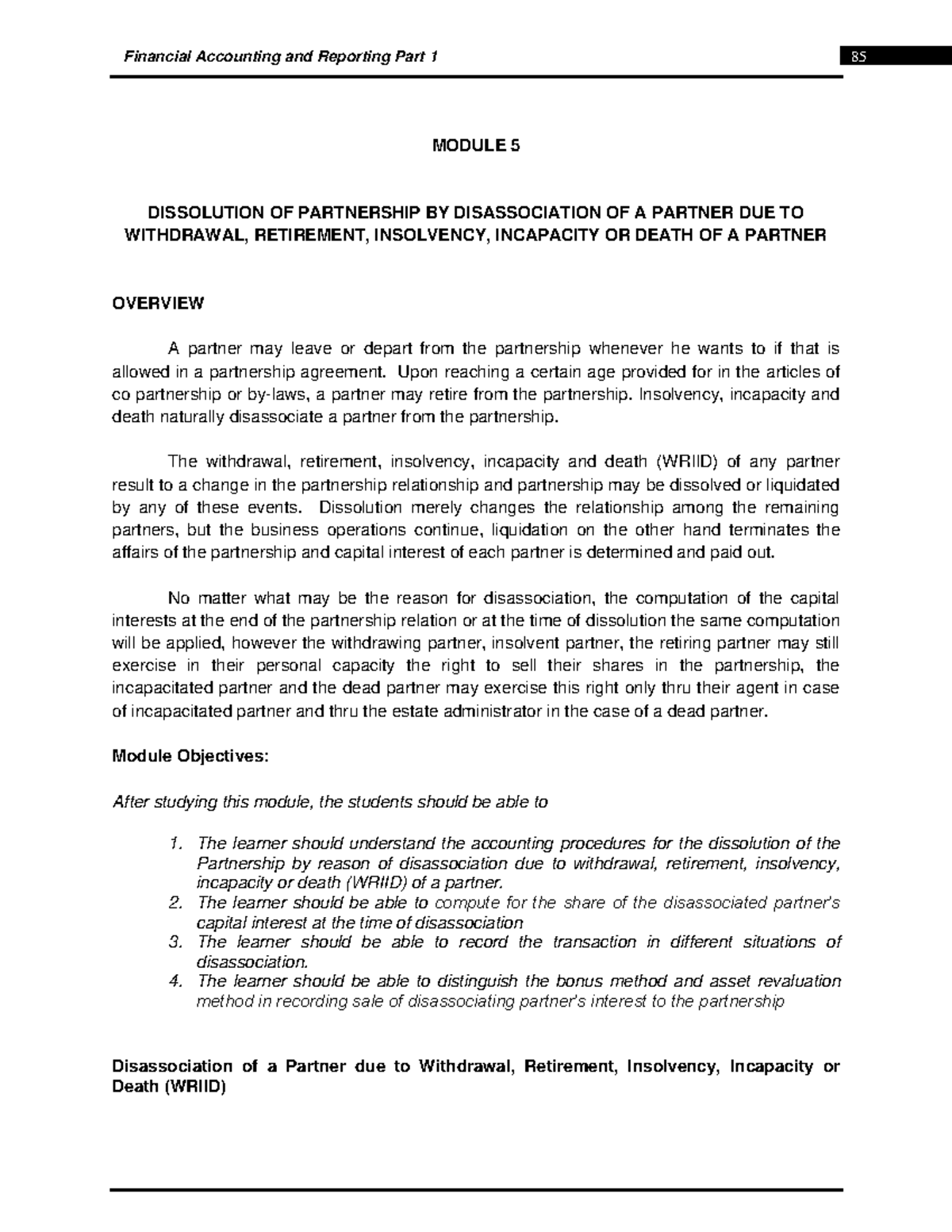 Dissolution OF Partnership - MODULE 5 DISSOLUTION OF PARTNERSHIP BY ...