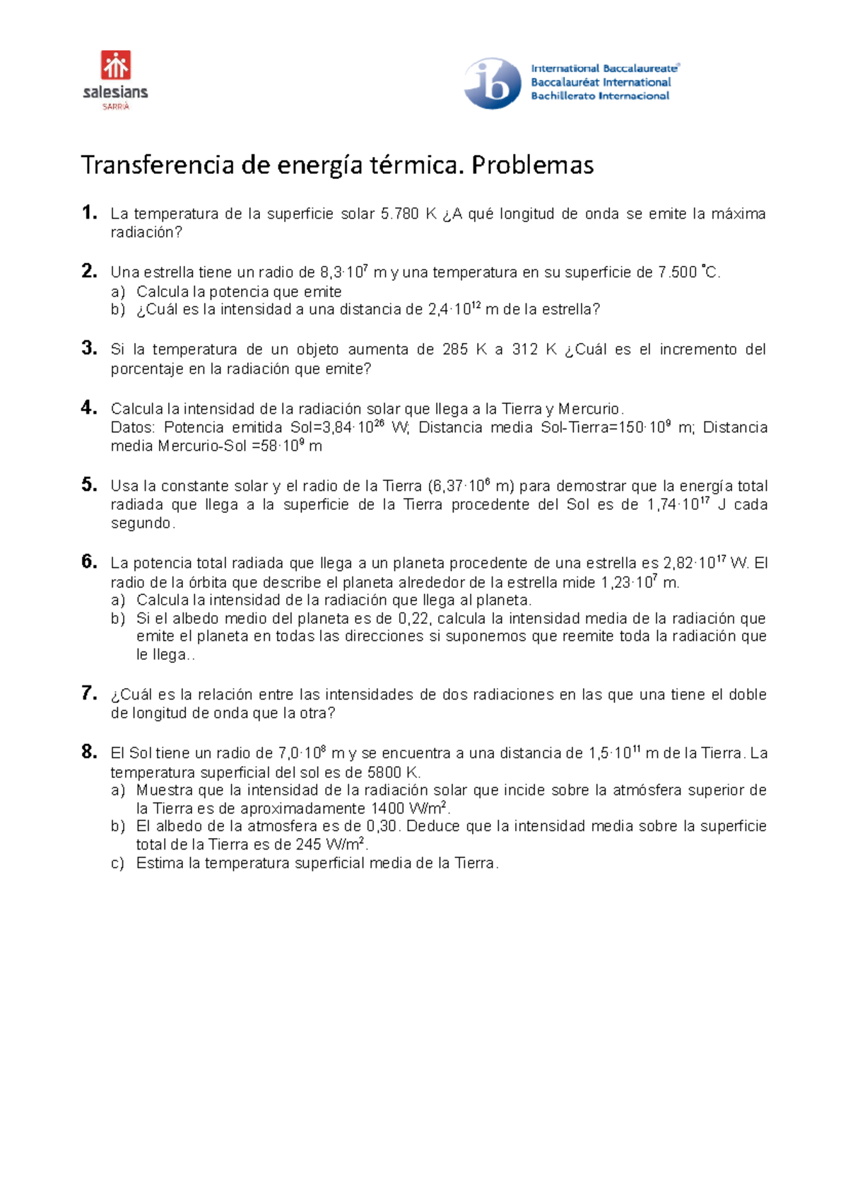 Problemas transferencia energía - Transferencia de energía térmica ...
