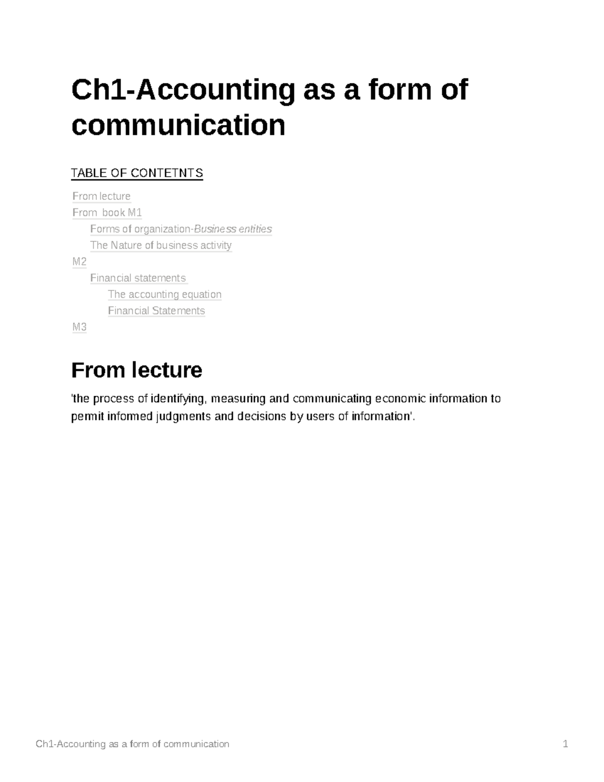Ch1-Accounting as a form of communication - Ch1-Accounting as a form of ...