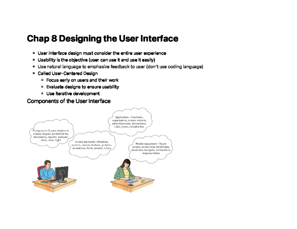 Chap 8 ITM601 - professor: Sarah - Chap 8 Designing the User Interface ...