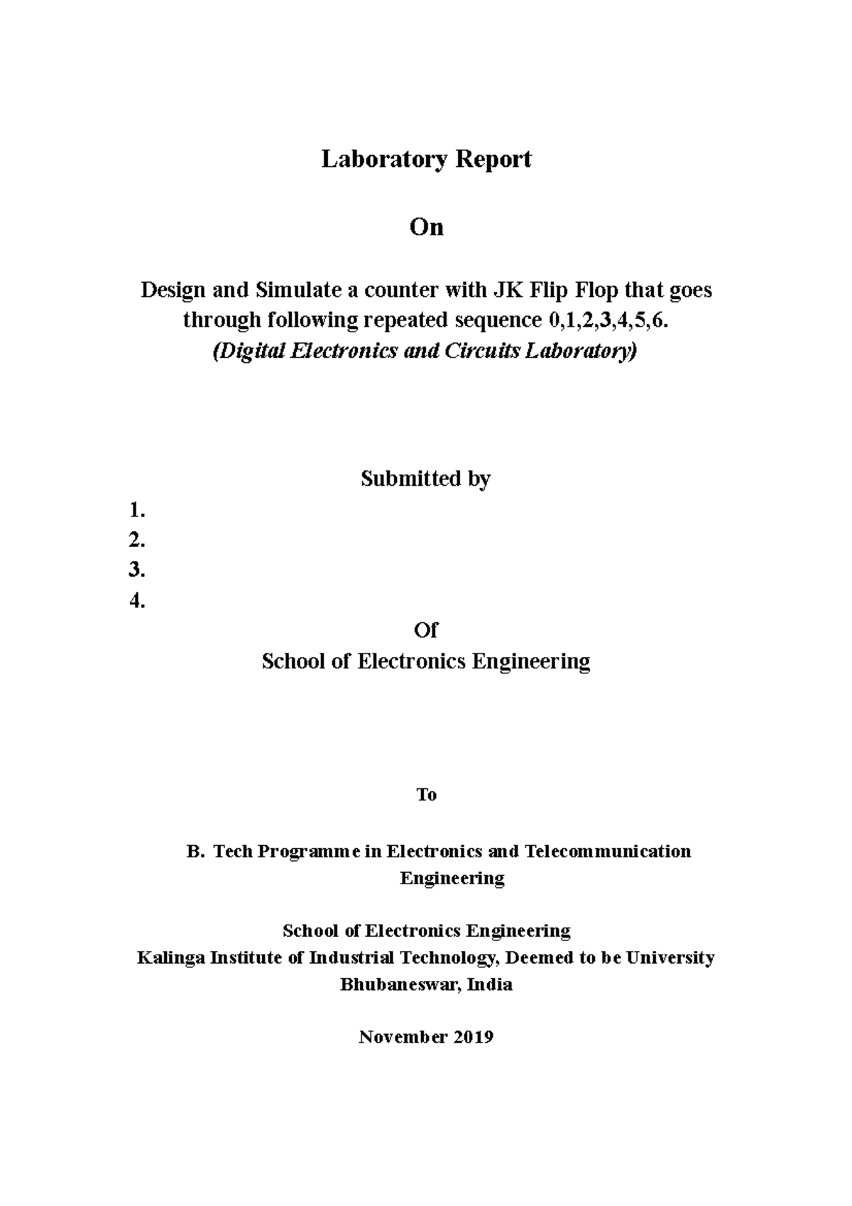 Openended Experiment 2 - Digital Electronics Lab - KIIT University ...