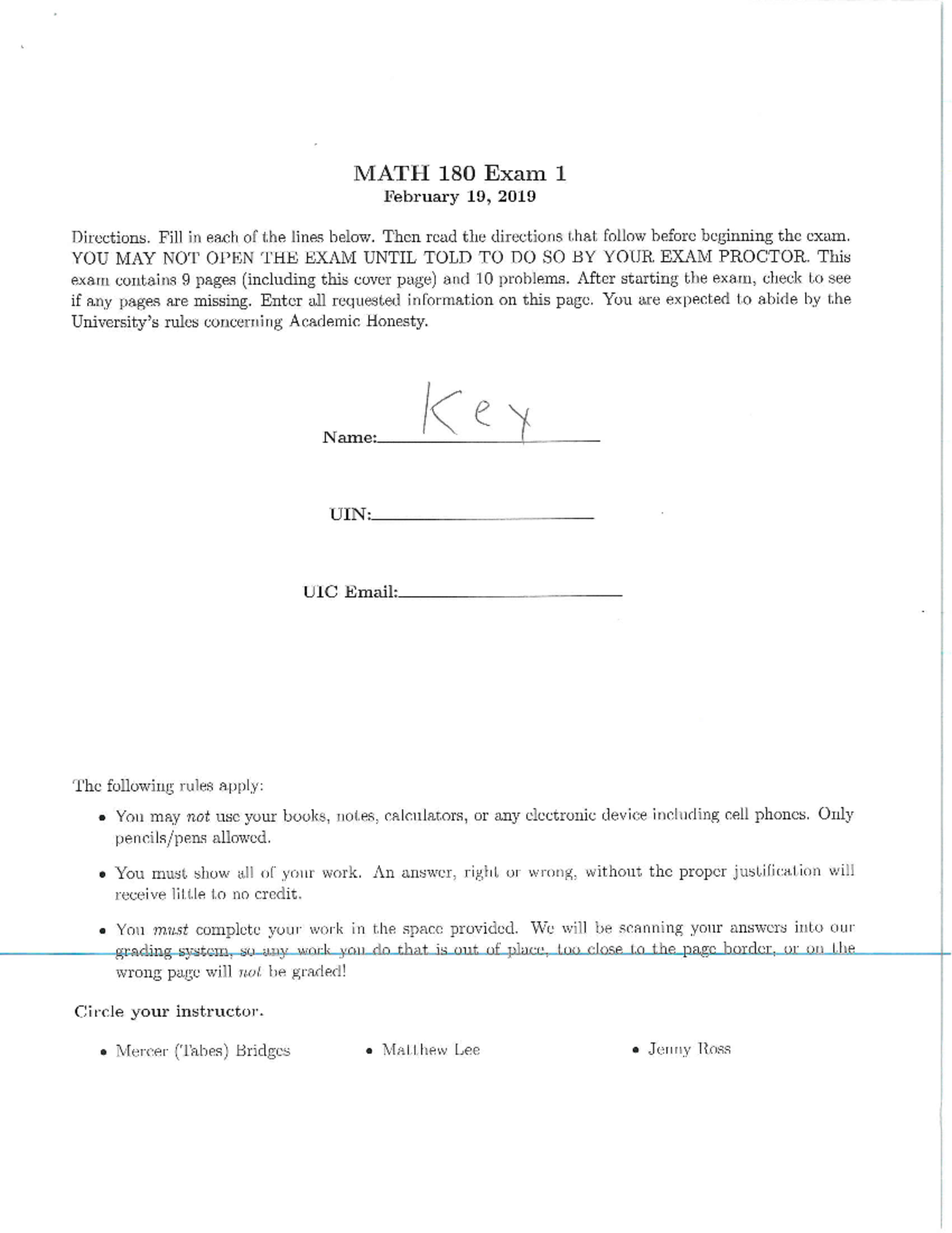 Math180 first fall2019 solutions - MATH 180 - Studocu