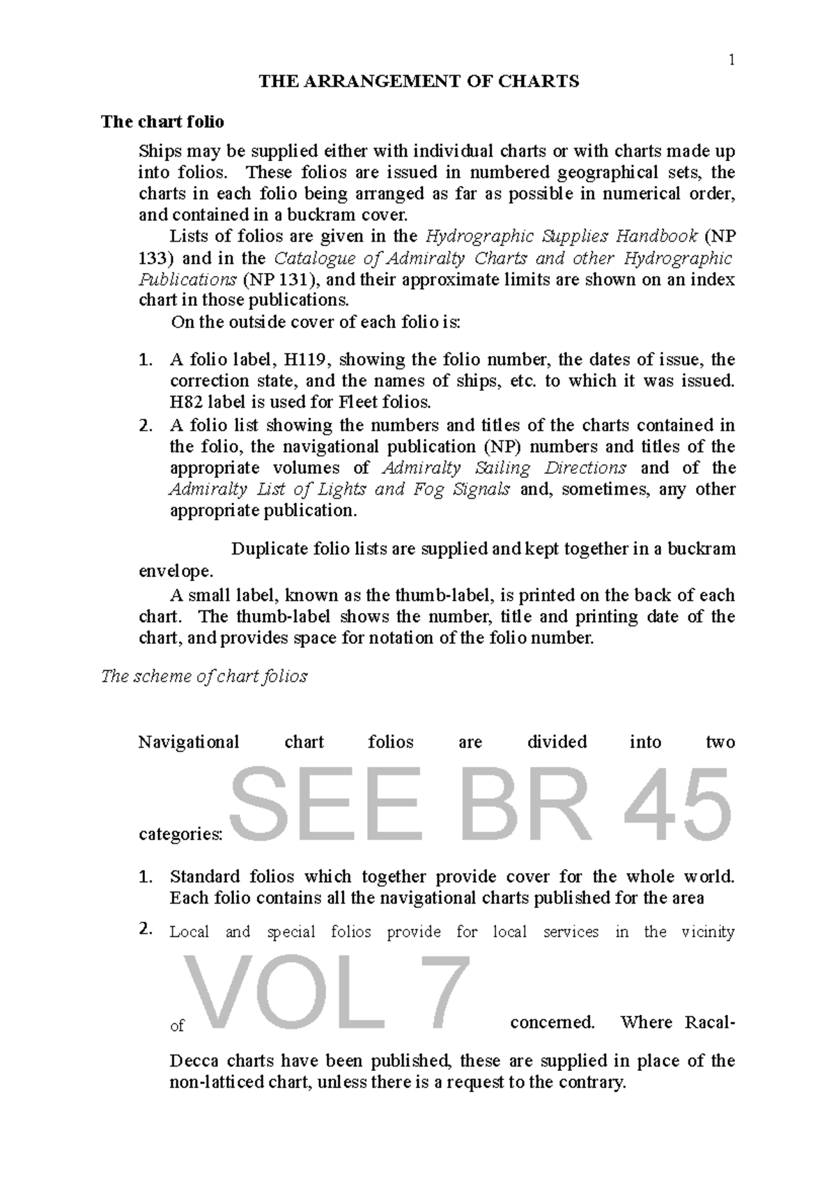 Chapter 6 THE Arrangement OF Charts - THE ARRANGEMENT OF CHARTS The ...